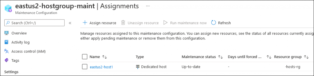Add Maintenance Configuration to Azure Dedicated Host issue – faultbucket